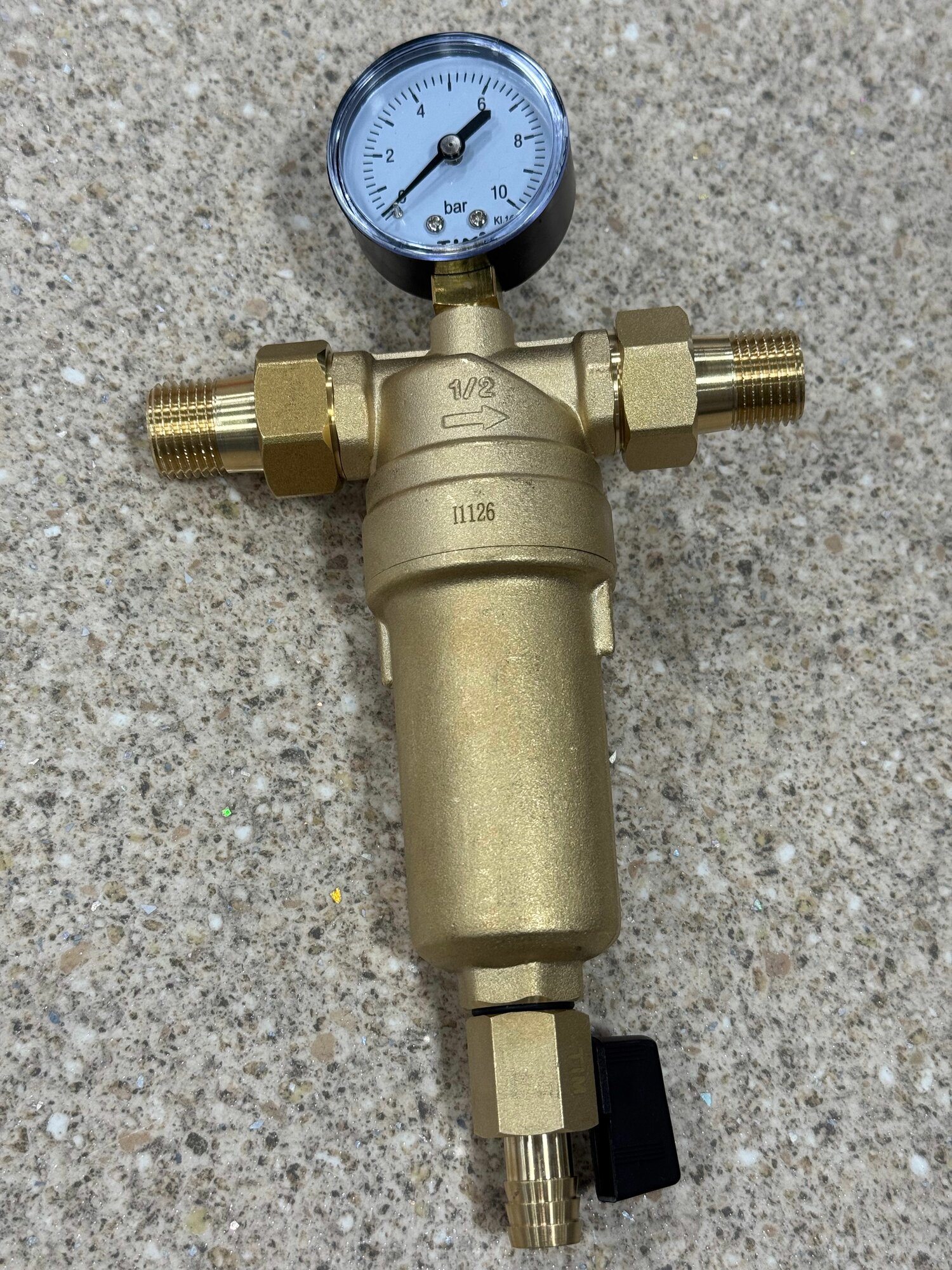 Фильтр промывной 1/2" горячая вода TIM