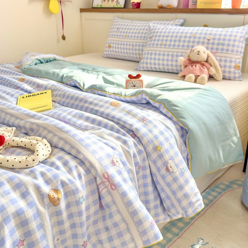 Летнее одеяло с принтом из соевого волокна/детское/тонкое/для машинной стирки-Lange puppy 110*150 см