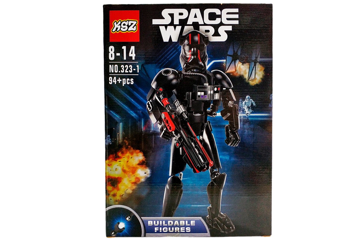 Конструктор Звездные войны Элитный пилот истребителя TIE 323-1 KSZ SPACE WARS, высота 24 см, 94+дет