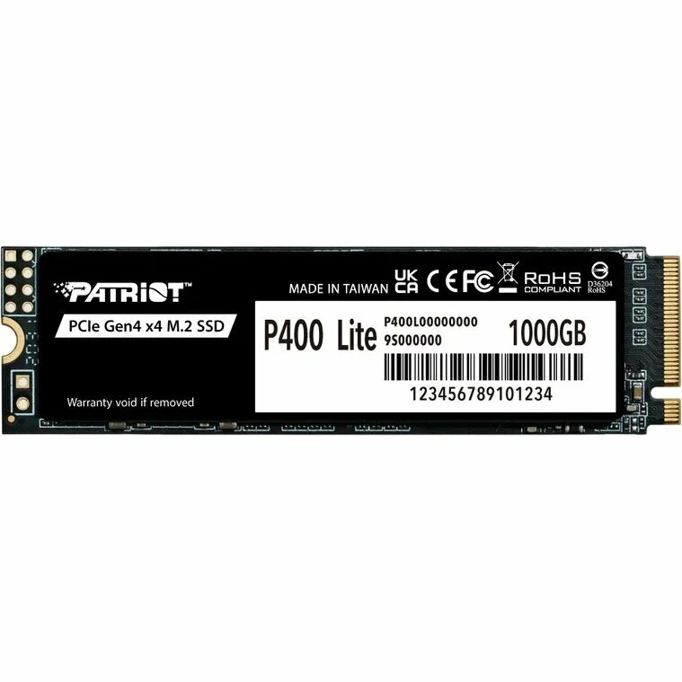 SSD Patriot P400 Lite (P400LP1KGM28H) 1TB M.2 2280 NVMe PCle 4.0 x4 R3500/W2700 TBW 560TB 3D NAND with HS