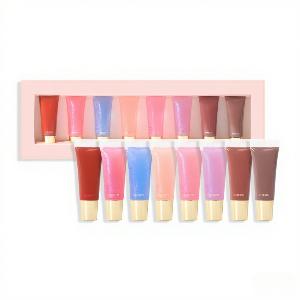 Набор Блеска Для Губ: 8 Оттенков По 5 Мл Для Интенсивного Увлажнения - Зеркальный Блеск И Питательный Уход For Ежедневного Макияжа И Специальных Мероприятий