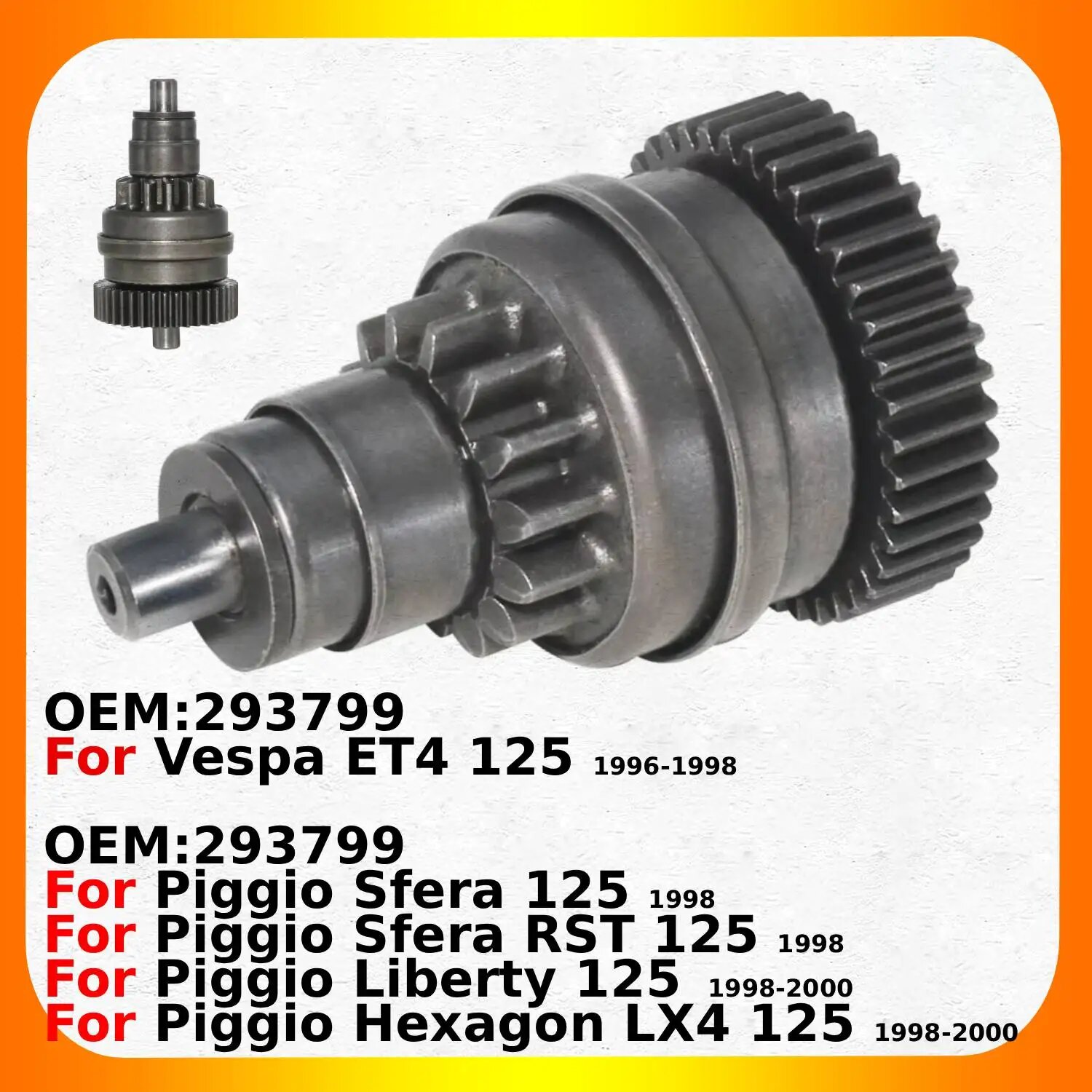 Детали для стартера мотоцикла Bendix/детали для стартера Piggio Sfera/Sfera RST 125 Liberty 125 hex LX4 125 для Vespa ET4 125
