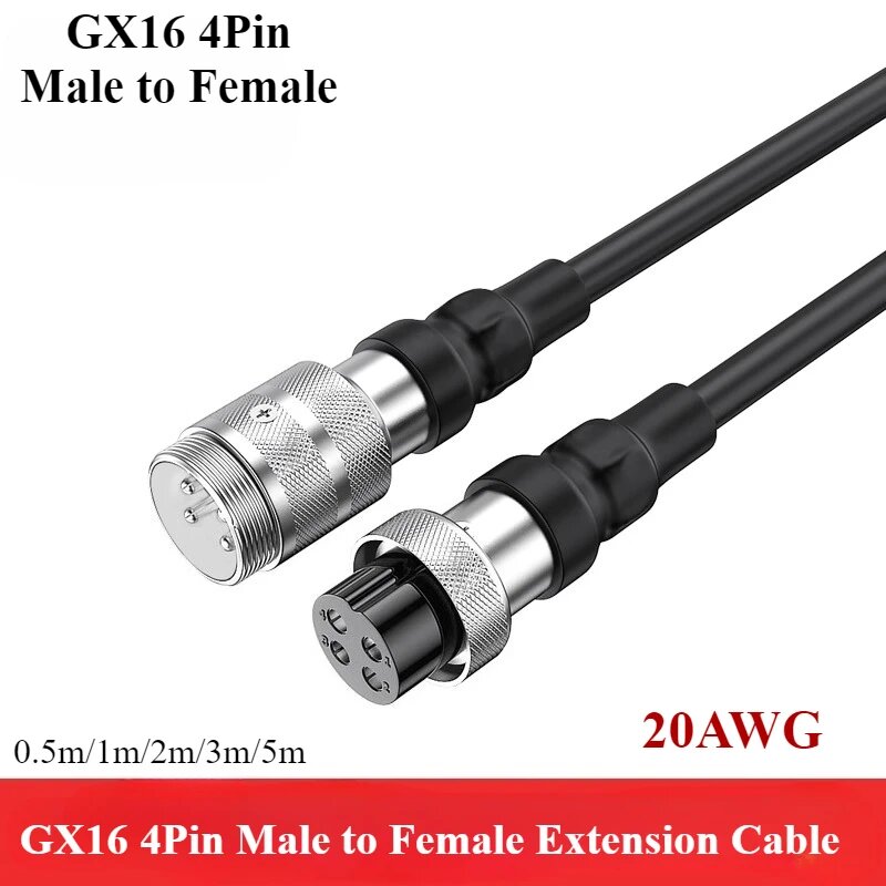 GX16 Авиационный разъем 1M, 4P Male-Female 20AWG