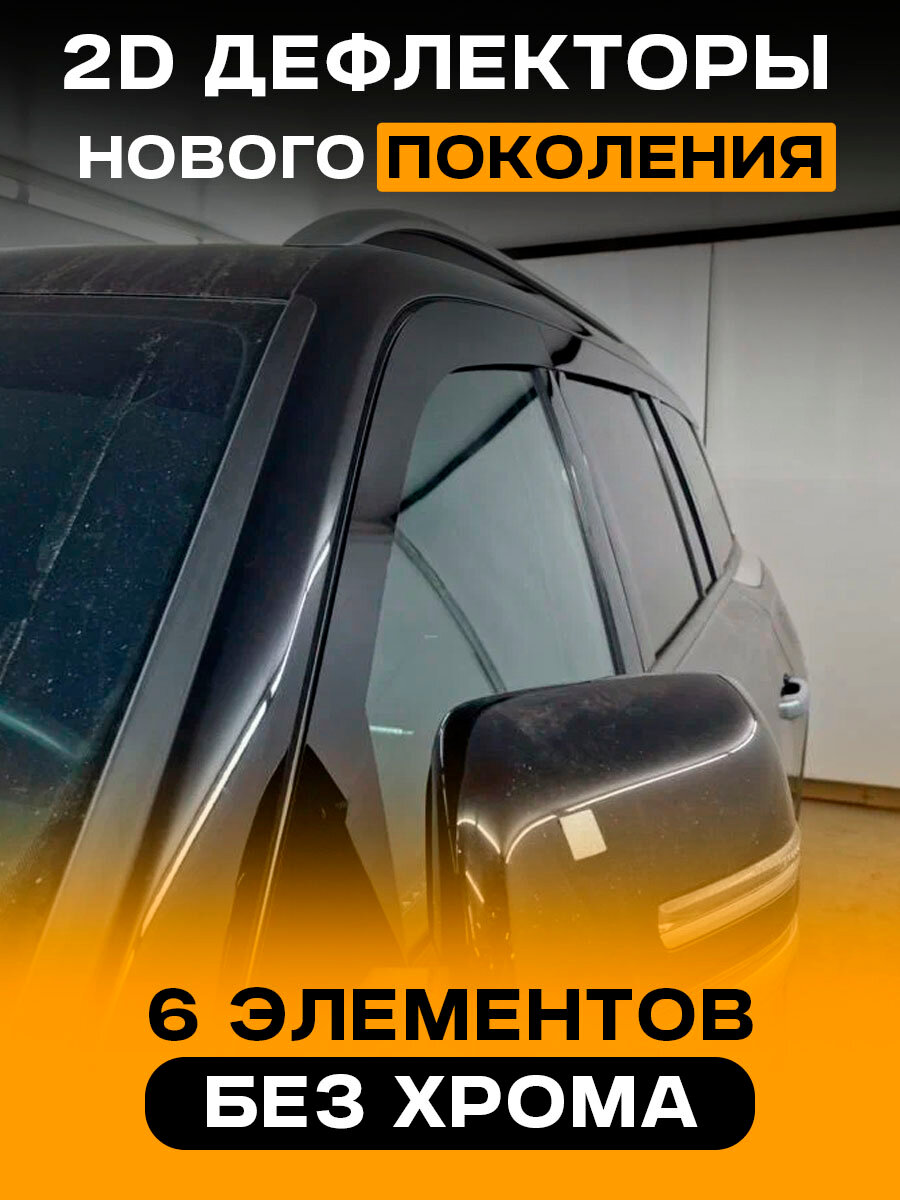 Дефлекторы на Hongqi LS7 (Хунцы) 2022-2026, 2D ветровики на окна автомобиля, черные
