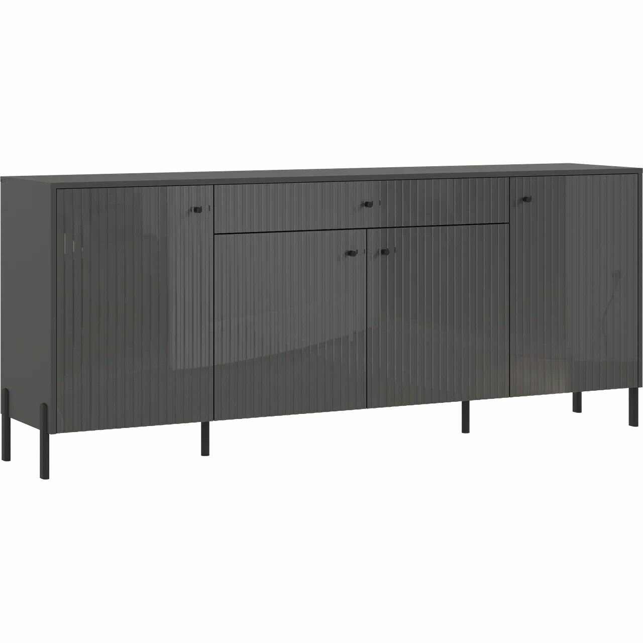 Оливия Комод (металл) (Графит, Графит Глянец)