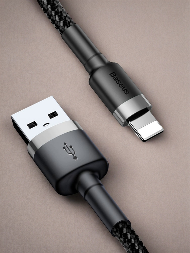Baseus Кабель для зарядки iPhone Baseus Cafule USB - Lightning 2A 3м CALKLF-RG1 черный/серый