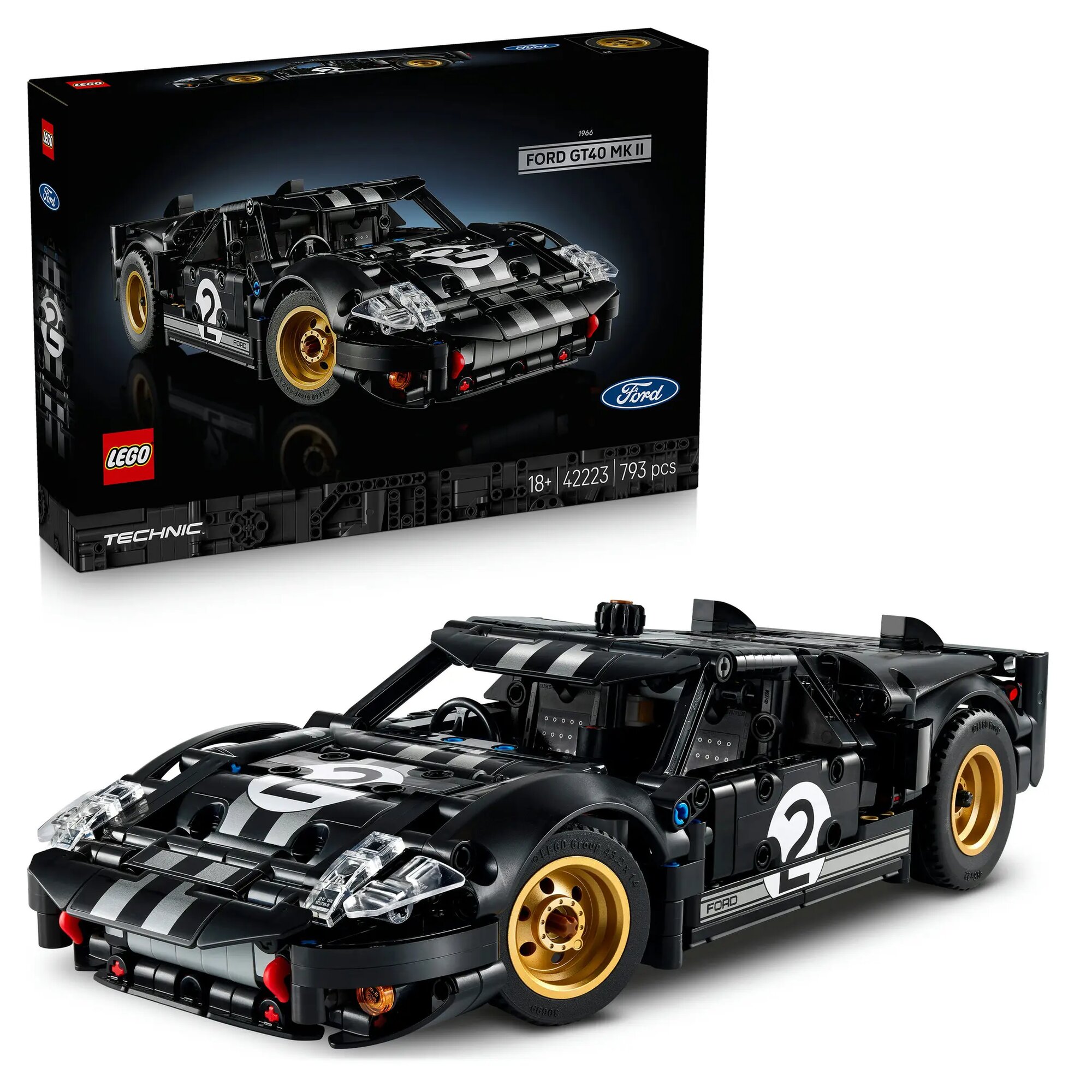 Конструктор LEGO Technic 42223 Ford GT40 MKII 1966, 793 дет.