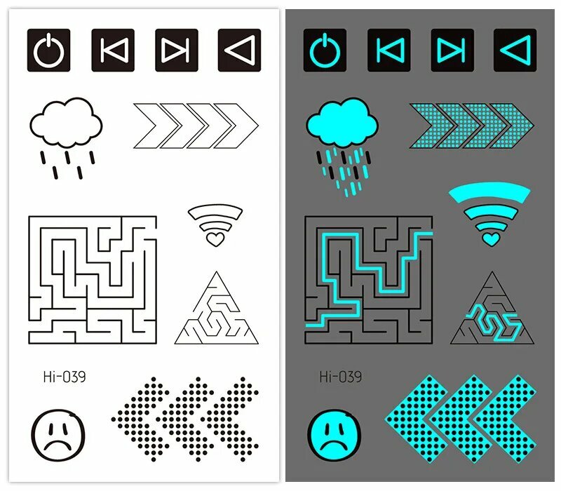 Светящиеся тату-наклейки Butterfly 1 шт Hi-039