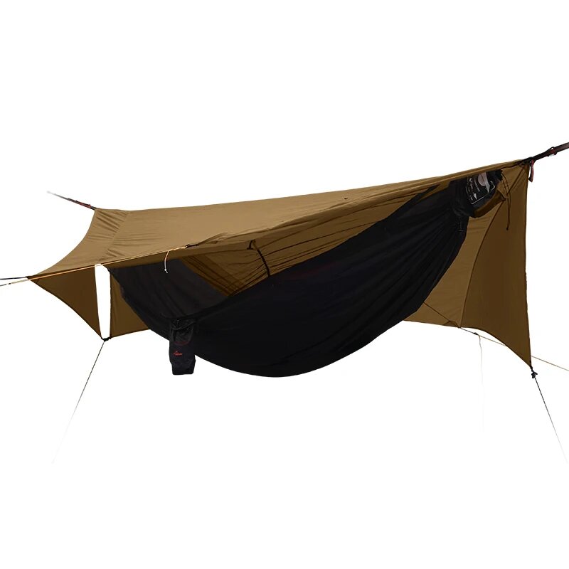 Гамак-палатка SkyNest 4 в 1 с сеткой и тентом от дождя, сверхлегкий портативный двухслойный гамак с веревкой для крепления к склону для кемпинга