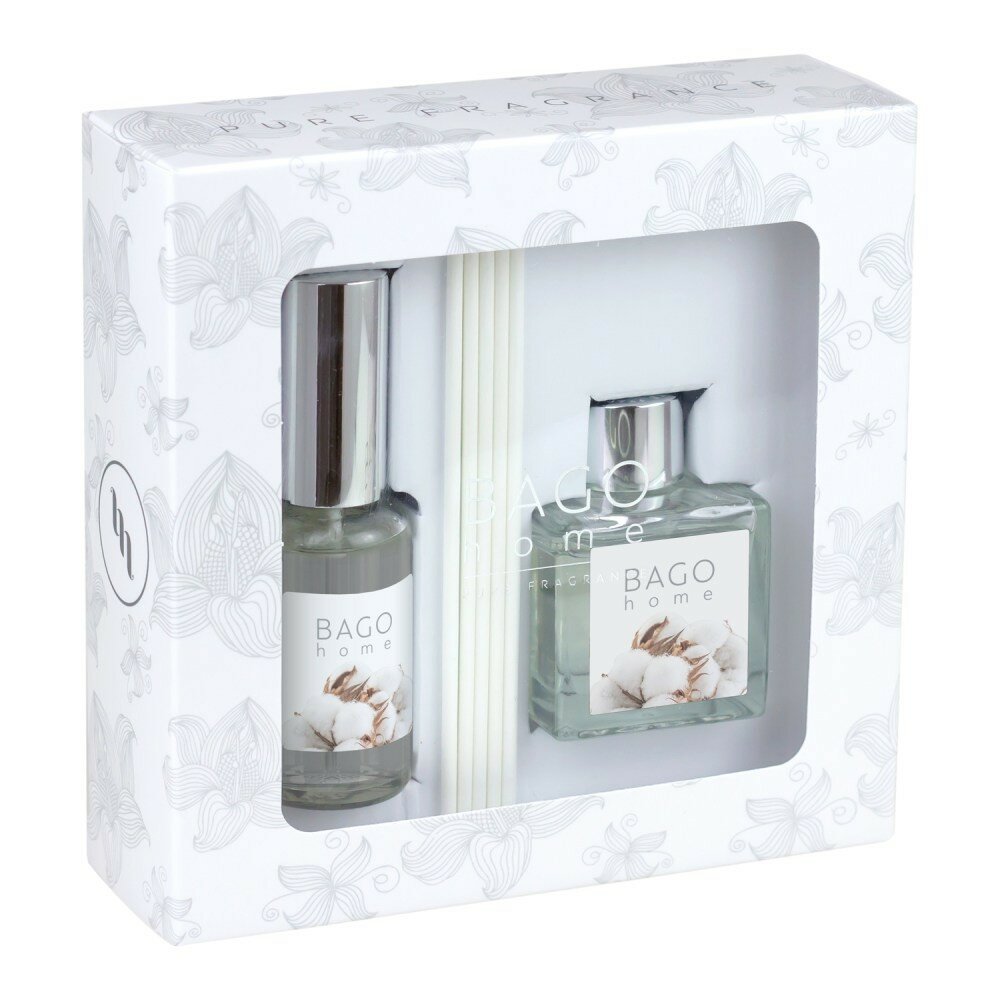 Набор BAGO home Свежий хлопок дифф 45 мл спрей 30 мл