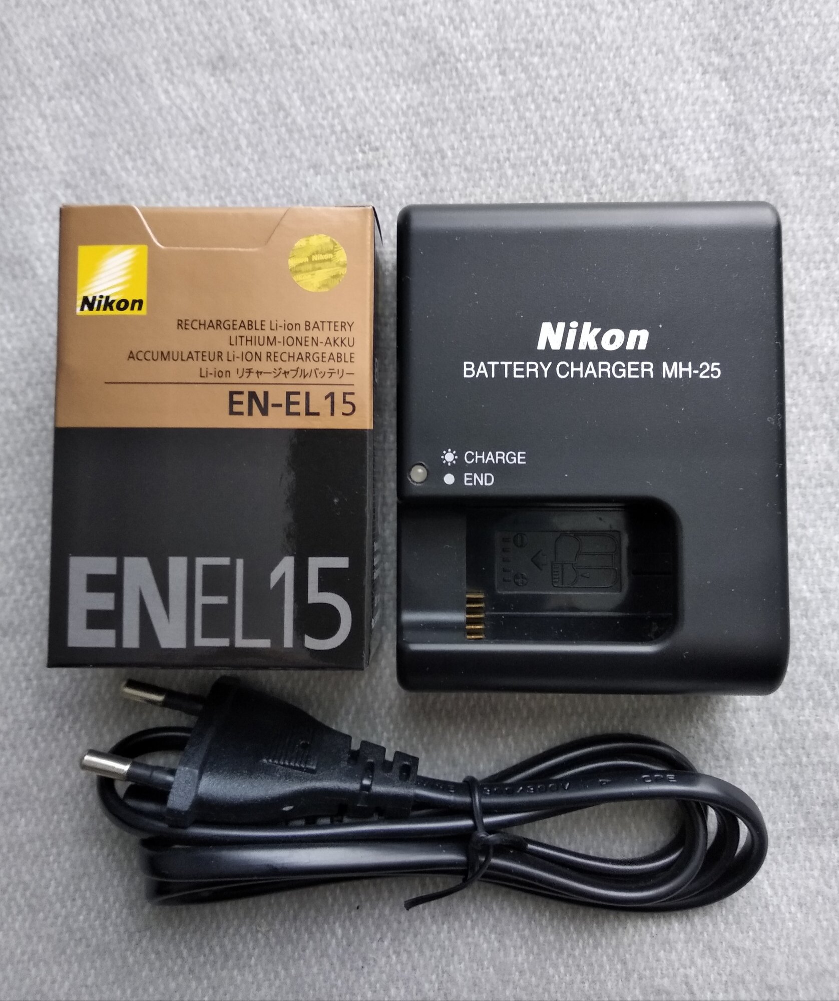 Аккумулятор EN-EL15 и зарядное устройство MH-25, для фотоаппаратов Nikon