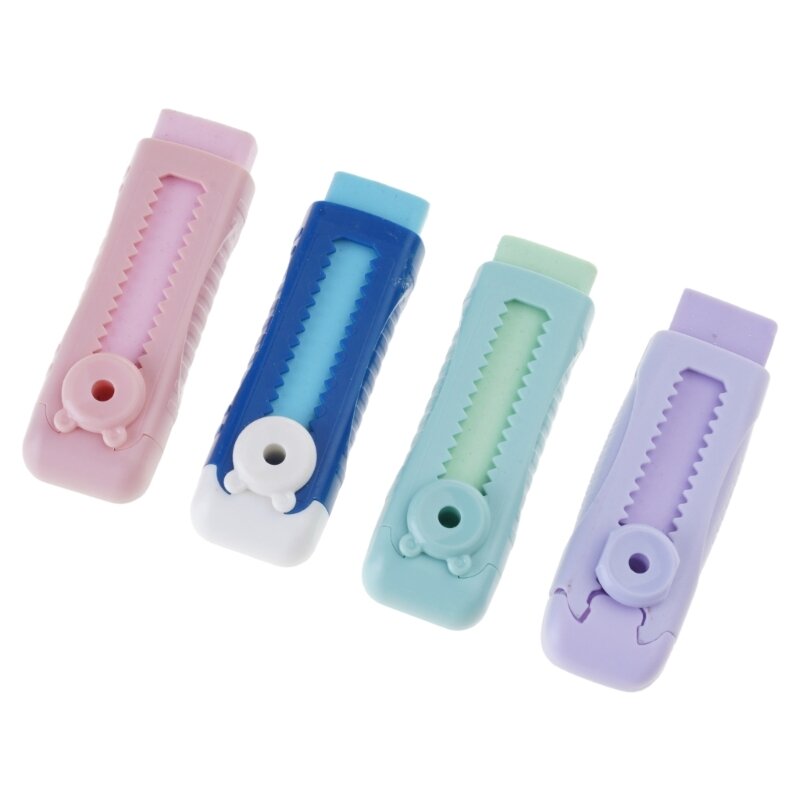 4шт Раздвижные Выдвижные Ластики Для Карандашей Выдвижной Ластик Для Карандашей Легко Стирающийся Красочный Художественный Ластик для Написания Рисунка