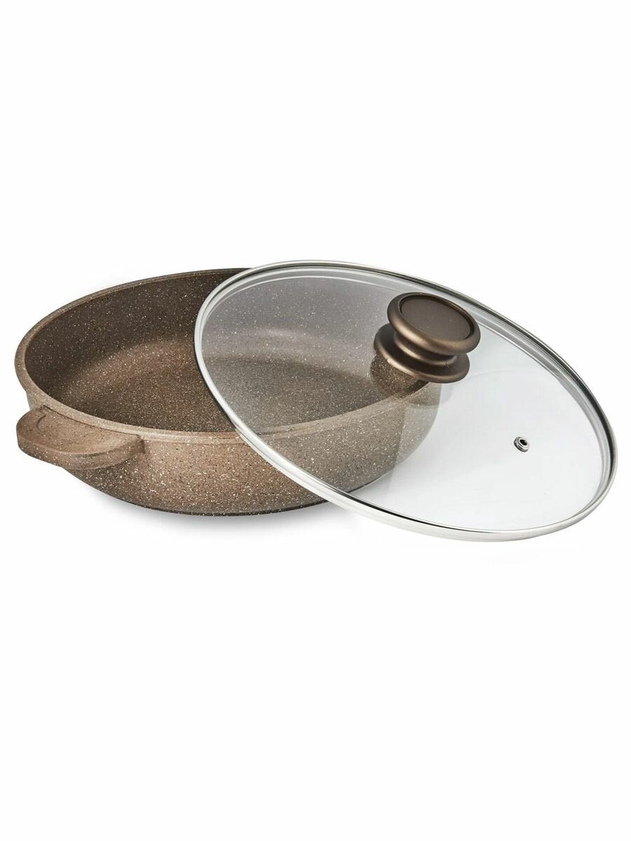 Жаровня Гардарика Гардарика Мрамор Алтай, диаметр 26 см, антипригарное покрытие, крышка, индивидуальная упаковка (1826-07-10)