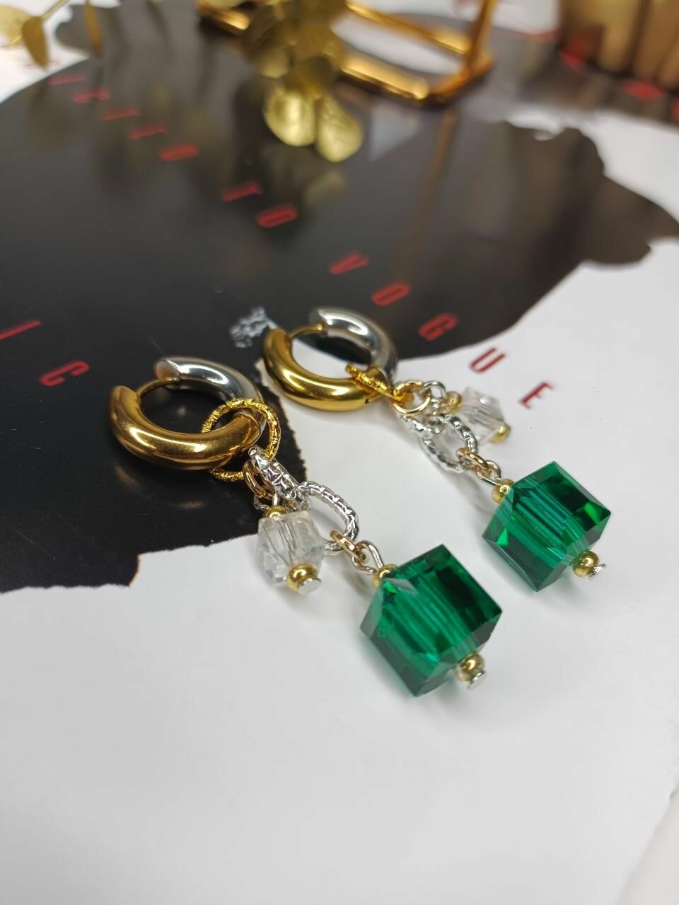 Серьги, кристаллы Swarovski
