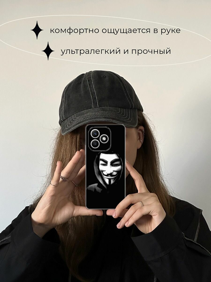 Силиконовый чехол на Honor X8d / Хонор X8d с принтом Анонимус — фото 1