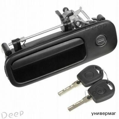 Ручка задней двери Polcar с замком и 2 ключами для VW Caddy, Golf III, Transporter T5, Sharan (корпус металл).