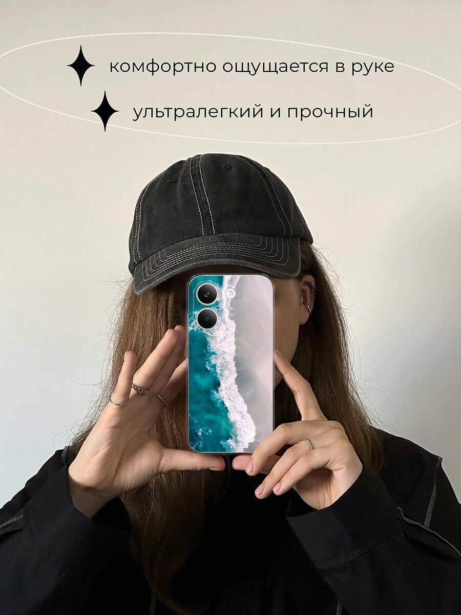 Чехол на Poco X8 Pro / Поко X8 Про с принтом Бирюзовые волны — фото 1