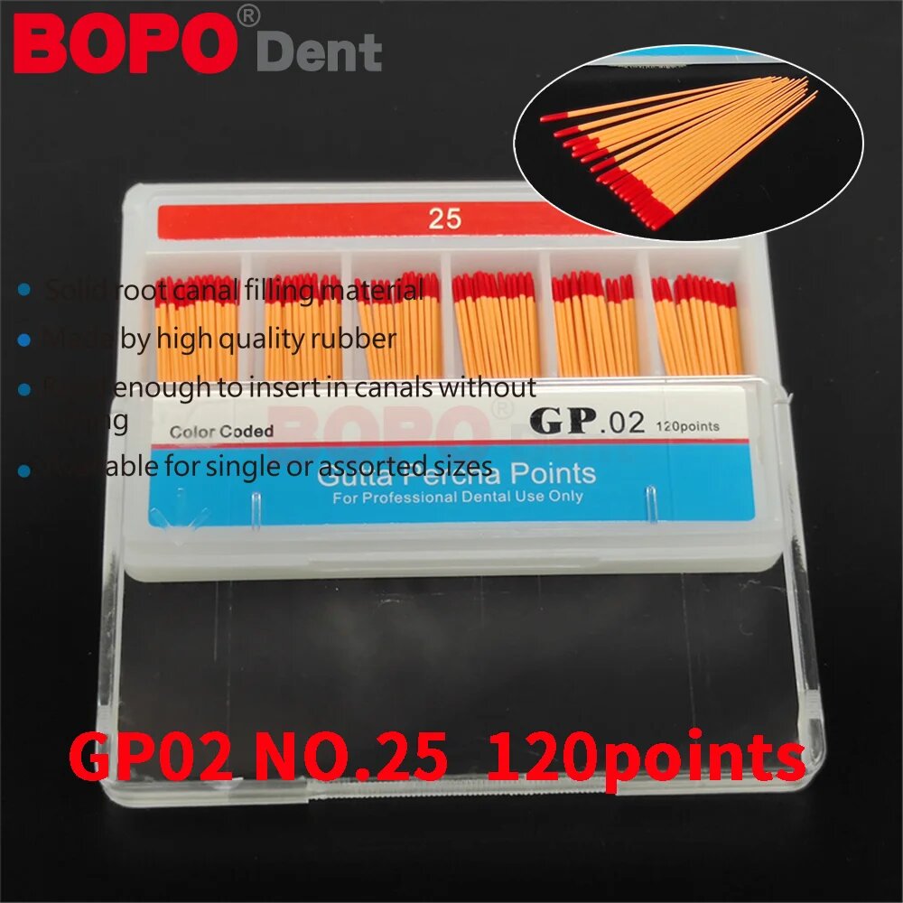 Конусы для корневых каналов BOPO Dent GP02 NO.25 120шт