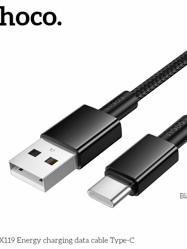 Кабель зарядки и передачи данных Hoco x119 type-c чёрный