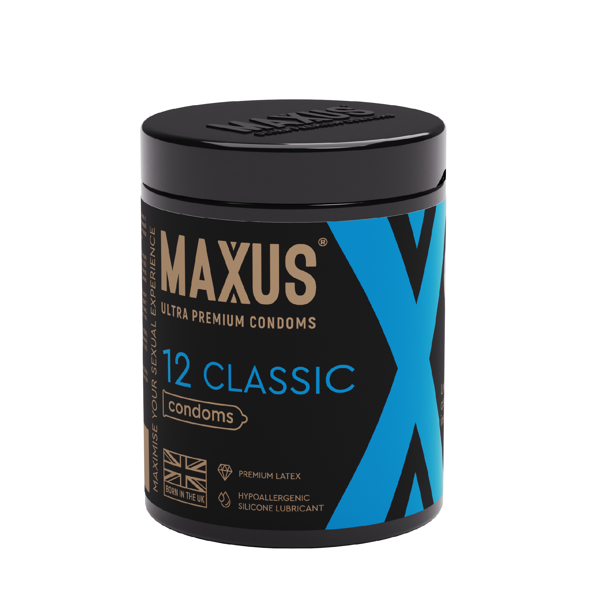 Презервативы MAXUS Classic №12 X-Edition классические гладкие анатомической формы, мягкий латекс