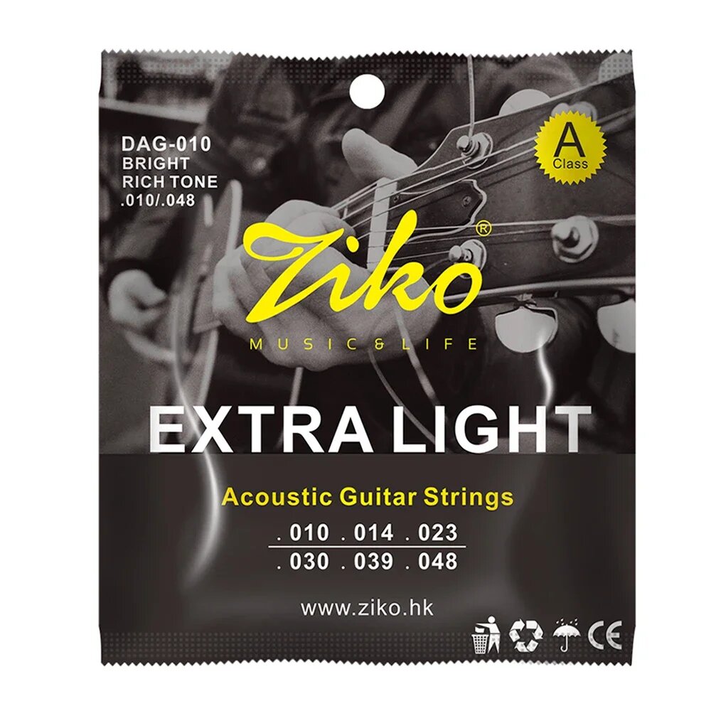 Струны для акустической гитары ZIKO DAG-010 стальные легкие 1 Set