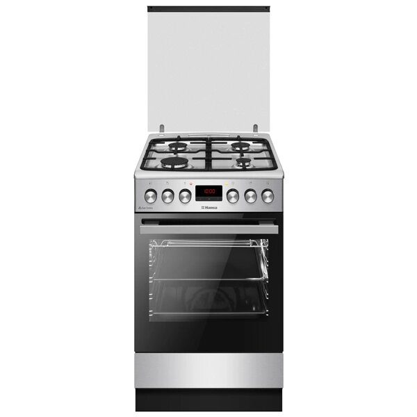 Плита Hansa FCMX582233, комбинированная, 4 конфорки, газовая духовка