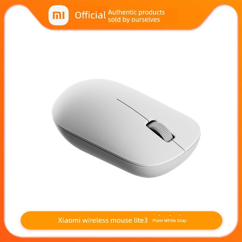 Xiaomi Mi Беспроводная мышь Lite3 2.4G Эргономичный дизайн, мягкий бело-серый цвет для точного отслеживания