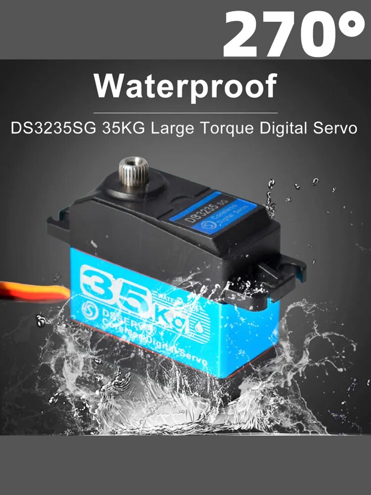 Сервопривод Dsservo DS3235 35KG водонепроницаемый Угол поворота 270 Металлические шестерни и рычаг Для RC моделей 1/8 1/10 1/12
