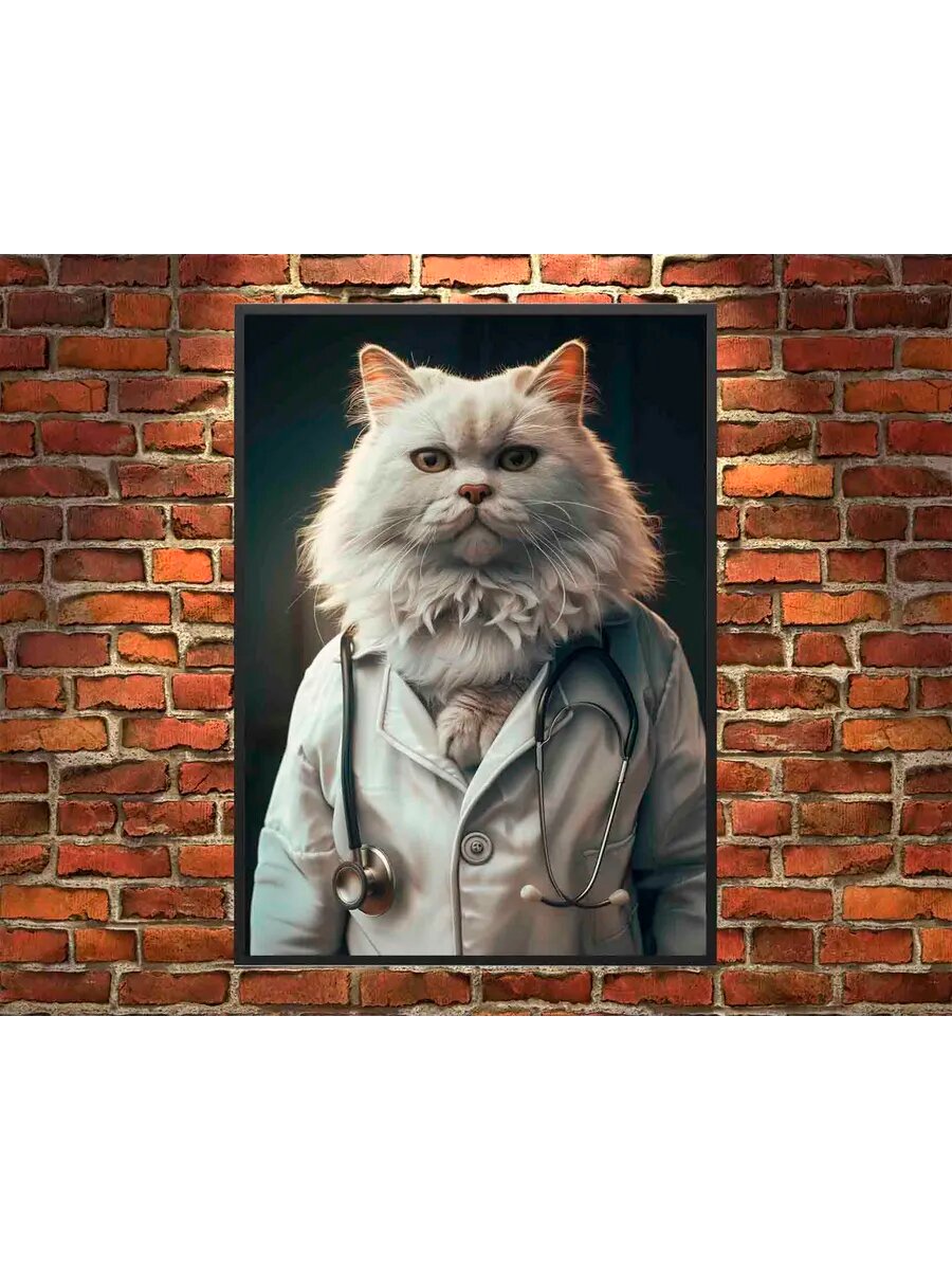 Британский длинношерстный кот Доктор 4, Плакат 30x42см