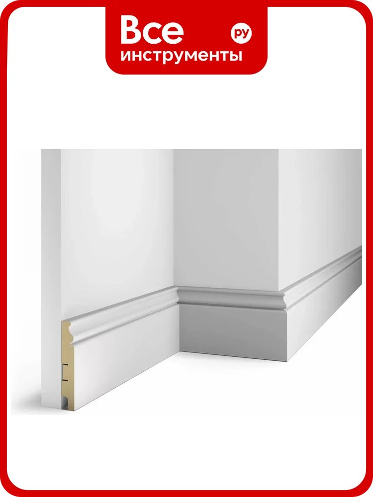 Плинтус COSCA DECOR AP10 под покраску, белый, 100x16x2400 мм, МДФ, с пазом СПБ095913