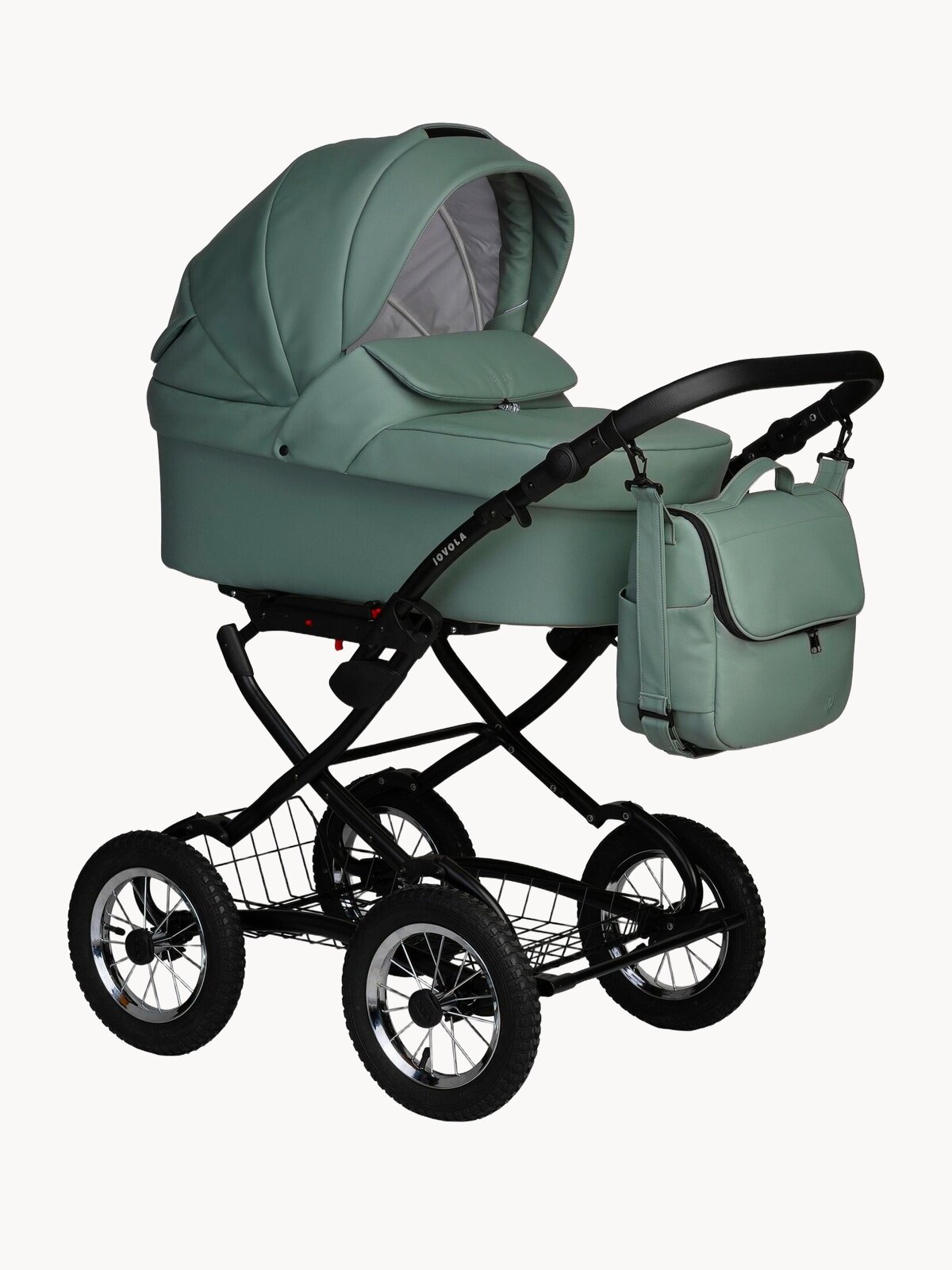 Коляска-люлька для новорожденных Jovola Tessa Eco Light Classic, классическая, всесезонная, Te 01 (шалфей кожа)