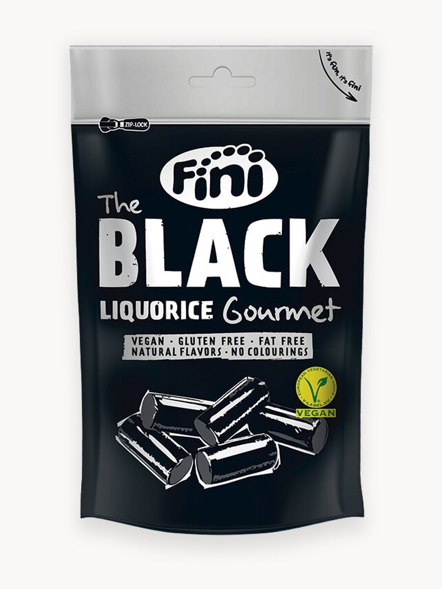 Мармелад жевательный "BLACK" Палочки лакричные VEGAN 180гр FINI/Испания