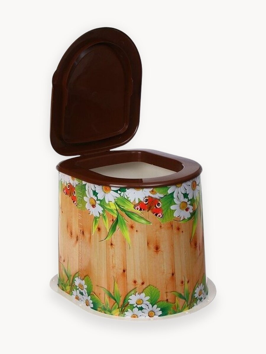 Туалет дачный, h = 36 см, без дна, с отверстиями для крепления к полу, микс