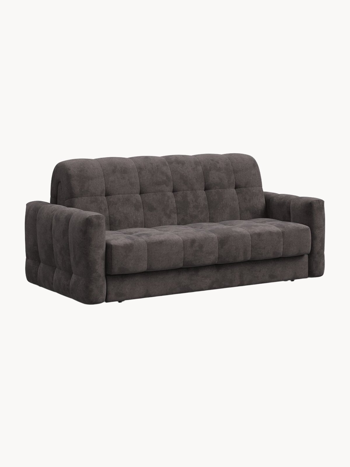 Диван-кровать с ящиком для хранения Boss Sleep 160, аккордеон, велюр Alkantara серый, 198x119x91 см