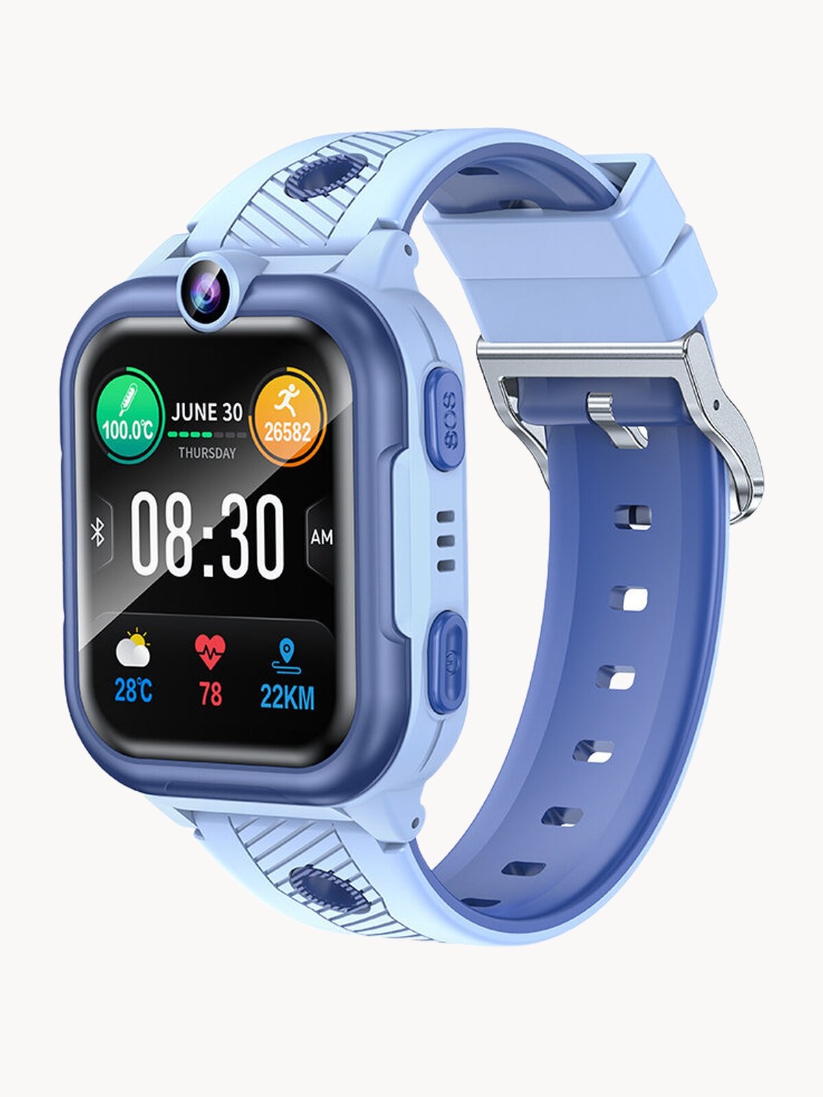 Детские часы Awei H30 Children Talk Smart Watch, Sim 4G, Звонки/Видеосвязь/GPS карта отслеживания, Синий