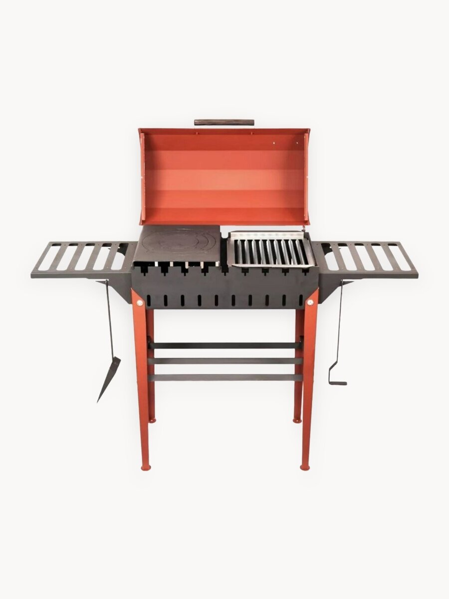 Мангал "Дюкке", переносной, разборный, с крышкой, кочергой и совком, металлический, 4мм