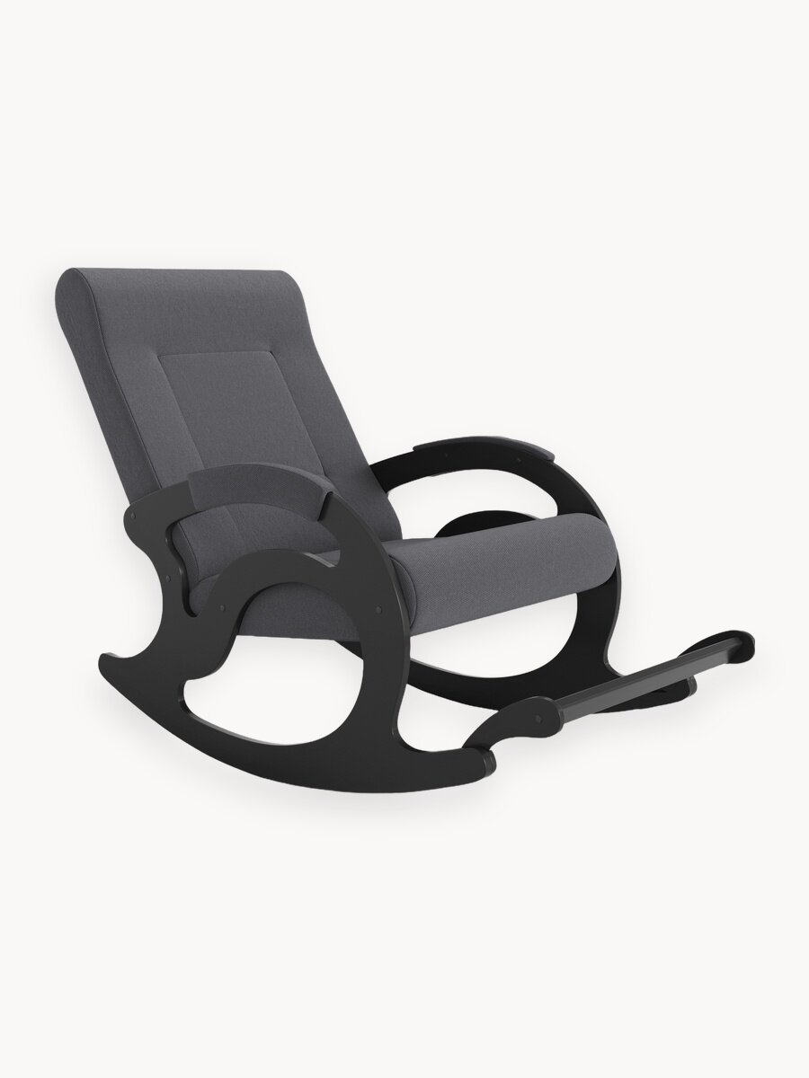 Кресло-качалка мягкое с подножкой для отдыха дома в гостиную (Тироль, Серый)