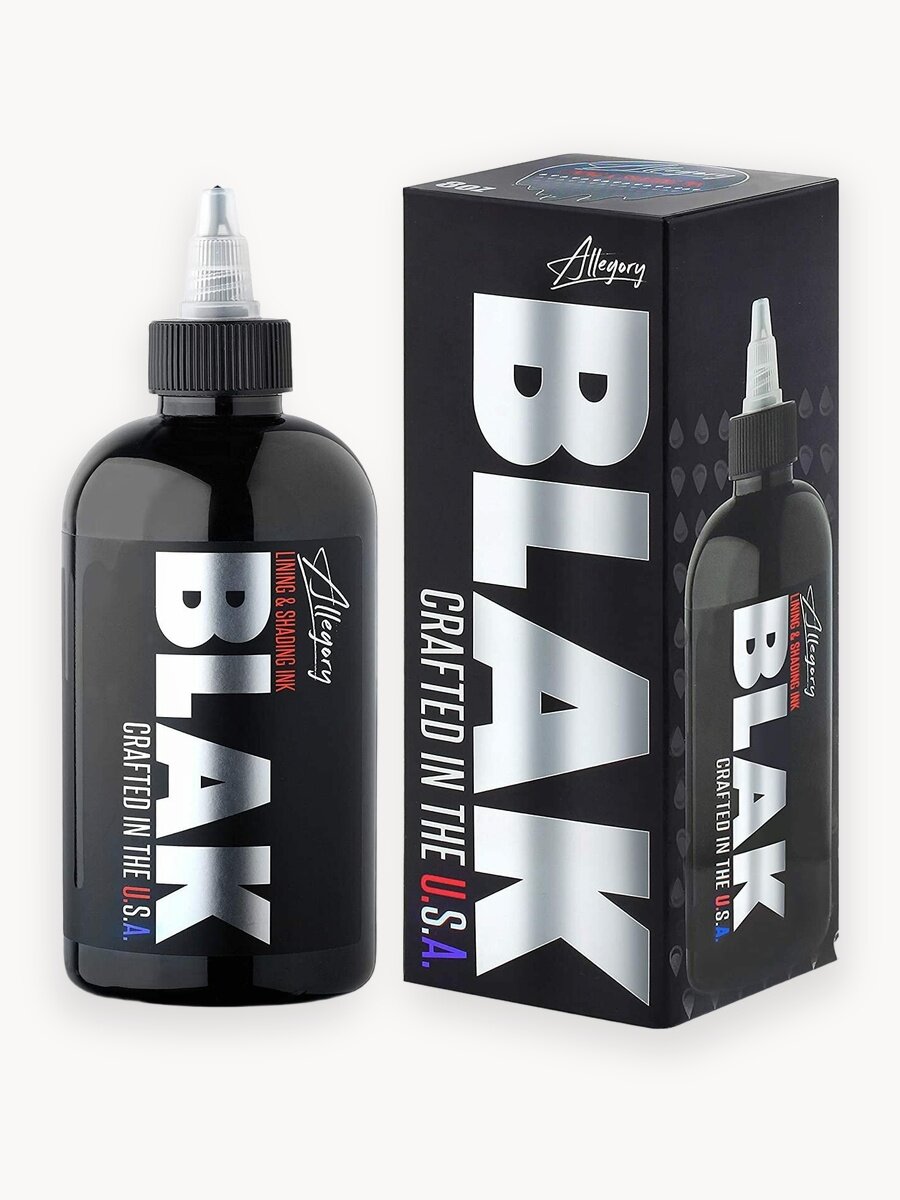Allegory BLAK, black, Черная краска для татуировки, пигмент black Ink 8 oz - 240 мл