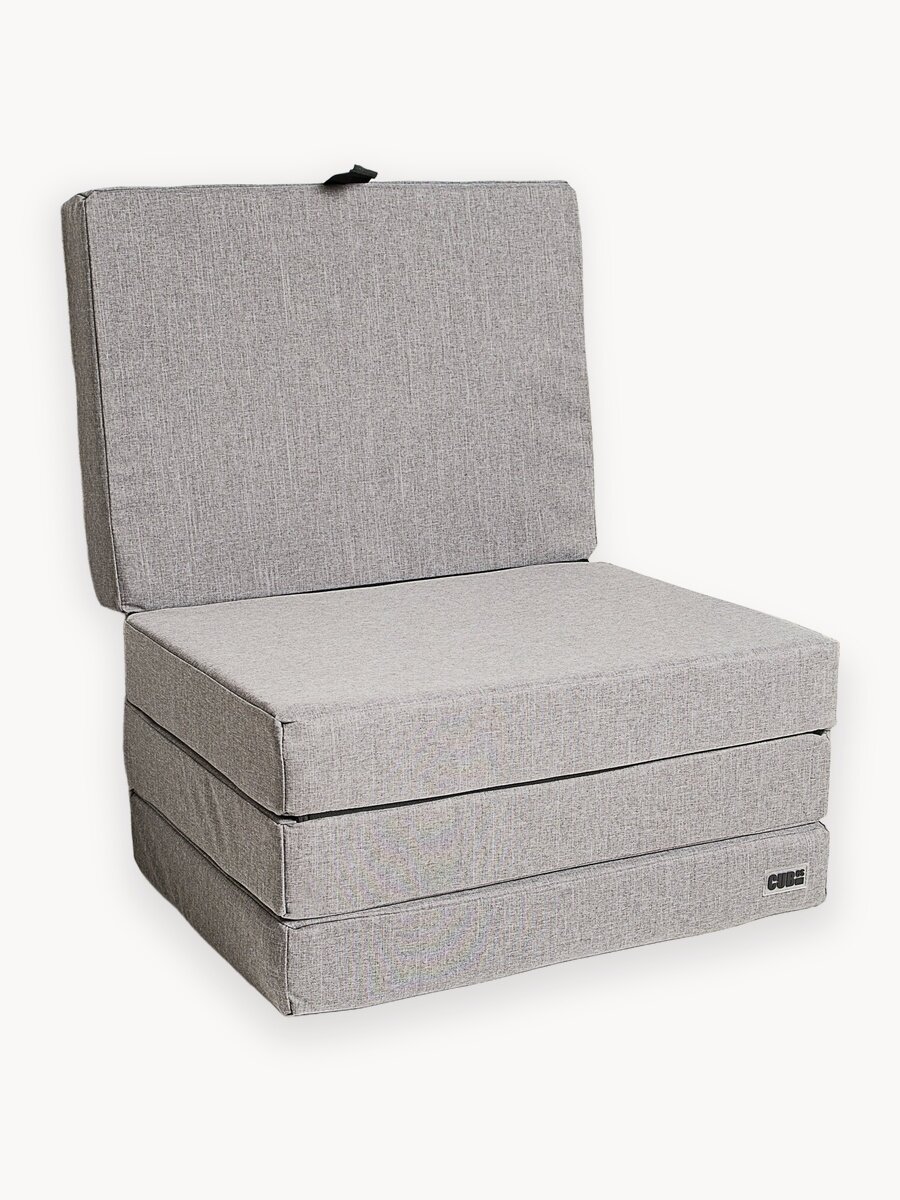 Кресло-кровать трансформер CUBes FOAM / ширина S - 65см, серый оксфорд / раскладное, бескаркасное