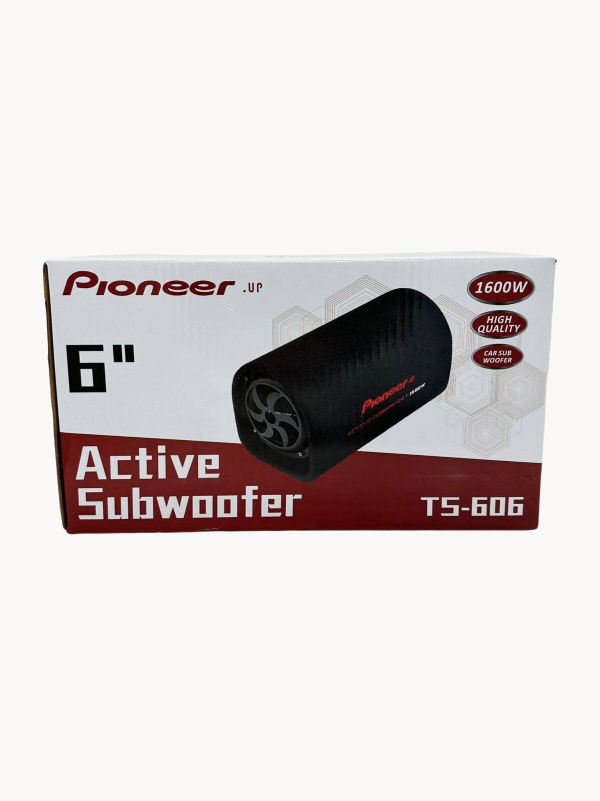 Активный сабвуфер 6 дюймов 1600W, провода для подключения в комплекте / Автомобильный сабвуфер со встроенным усилителем