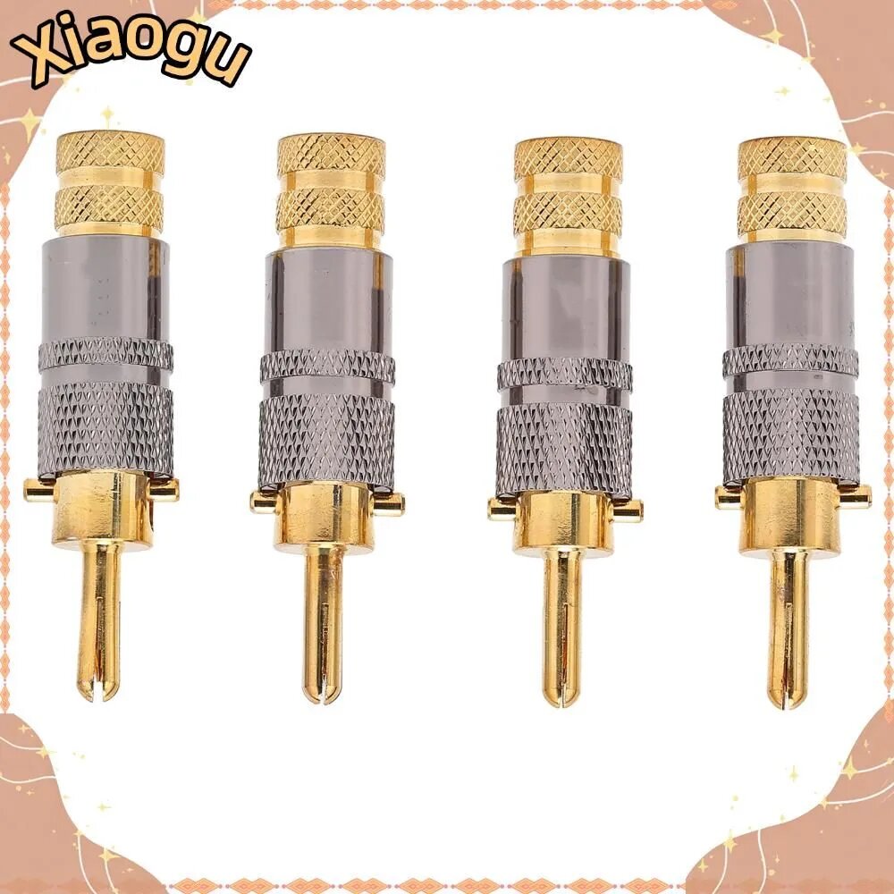 Банановые разъемы, 24K золотое покрытие, для кабелей 8.7mm