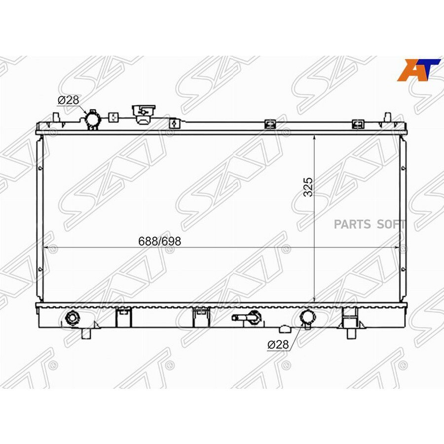 Радиатор Mazda 323 98-03 / Familia 98-04 от официального дистрибьютора, SAT, артикул SGMZ00011
