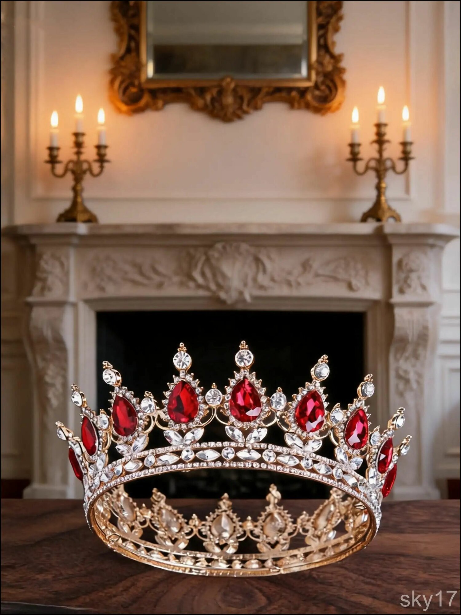 Топпер для торта Crown, красный металлический декор в форме короны, 1 шт, подарок на День матери