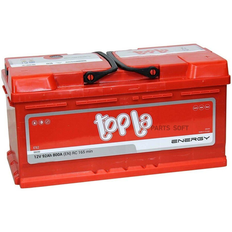 Аккумулятор TOPLA 92 AH850A353175175ETN 0 R от официального дистрибьютора, TOPLA, артикул 108092