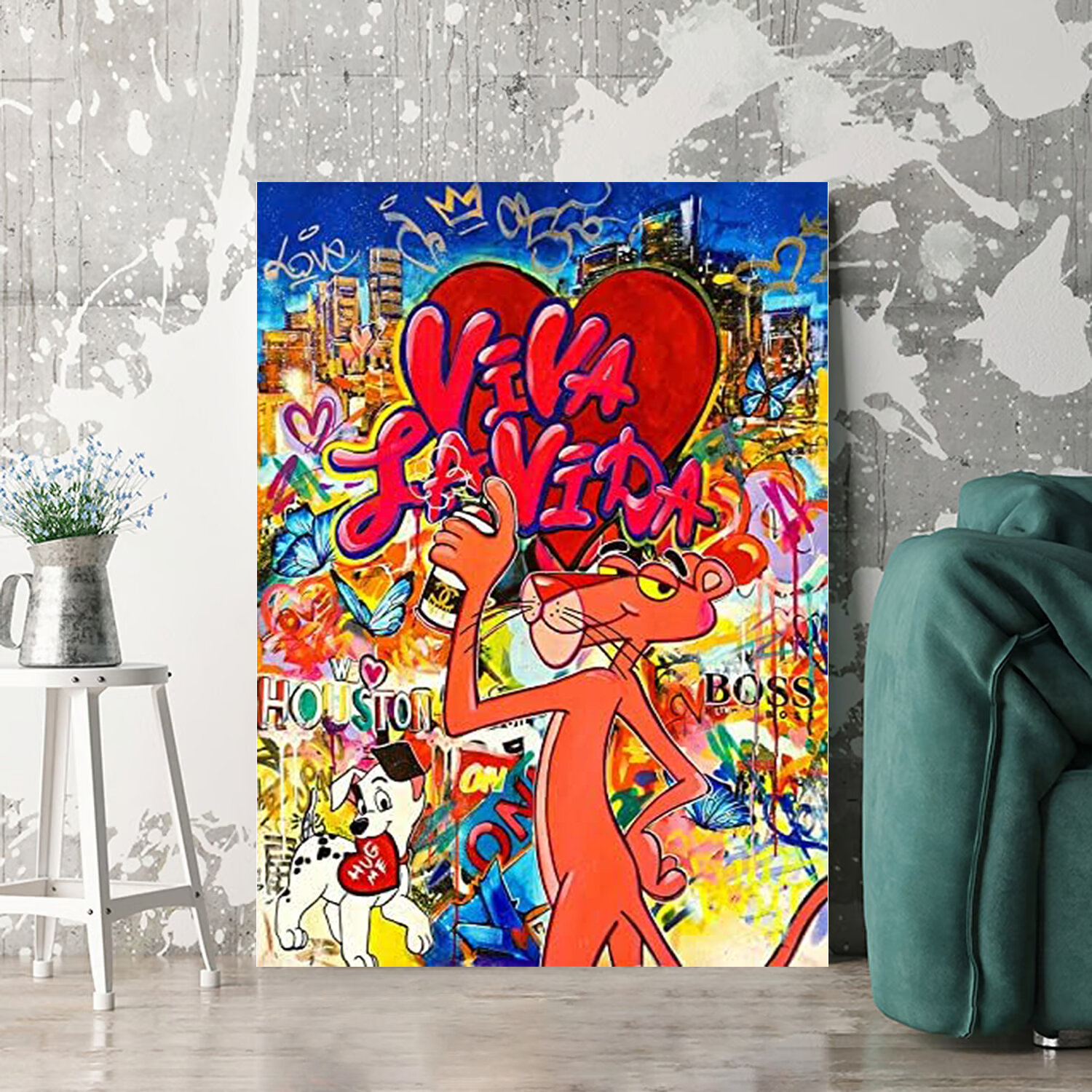 Картина интерьерная на стену - "Граффити, поп арт, Бэнкси", 50х70 см.