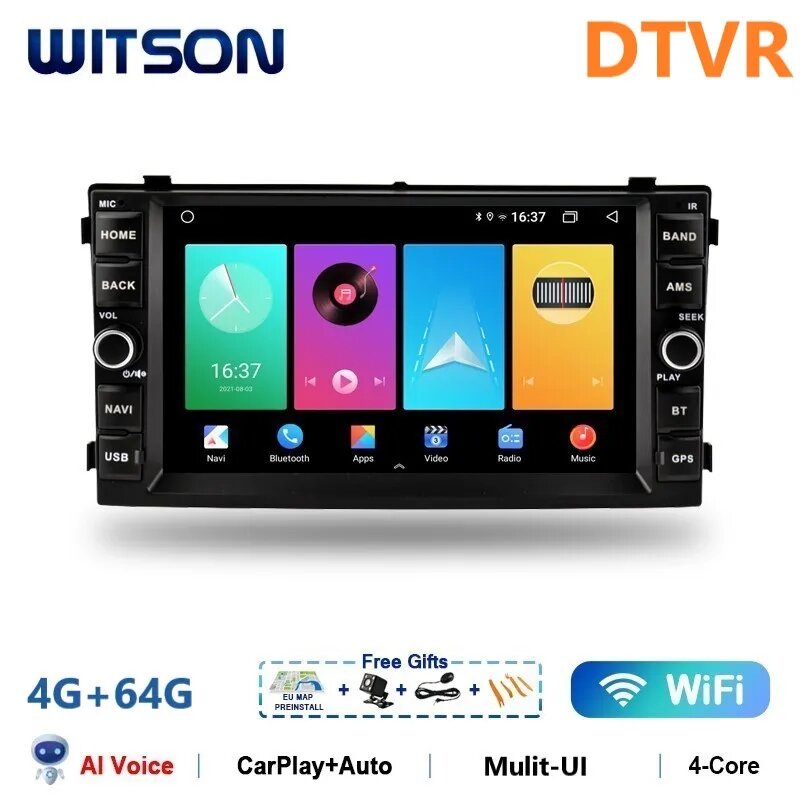 WITSON 7 дюймов Android 15 автомобильный радио GPS для KIA CEED 2007 2008 2009 Carplay Автомобильный мультимедийный стереоплеер Auto Audio Navi Stero DTVR 4G64G Carplay