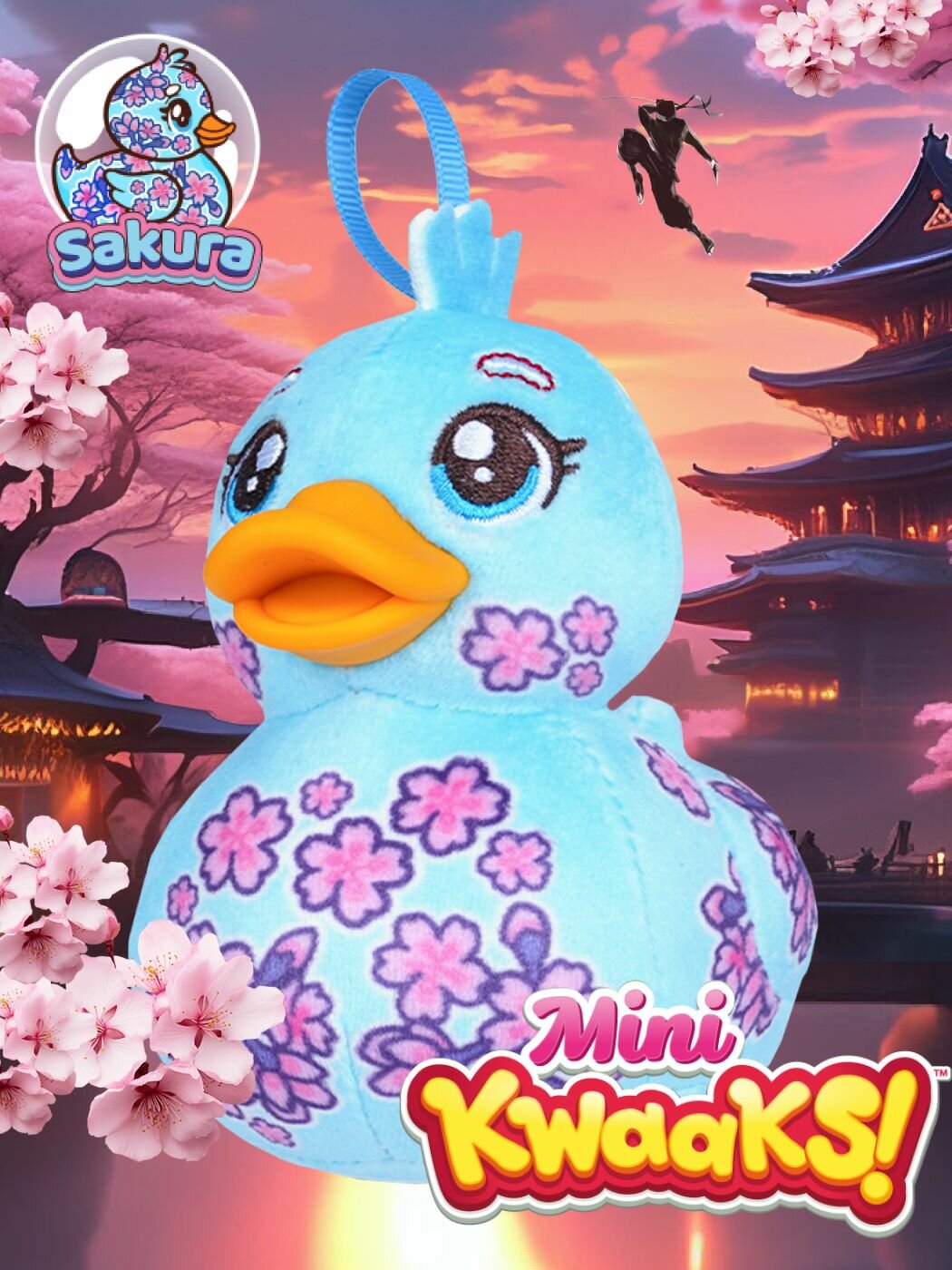 Мягкая игрушка Утка KWAAKS, Квакс, уточка Сакура 10 см