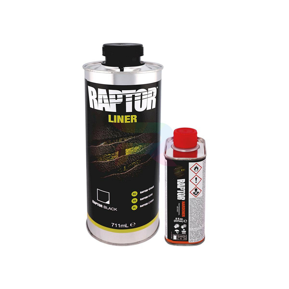 Защитное покрытие раптор U-POL RLB/S1 Raptor Black черное 750 мл. с отвердителем 0,25 л.