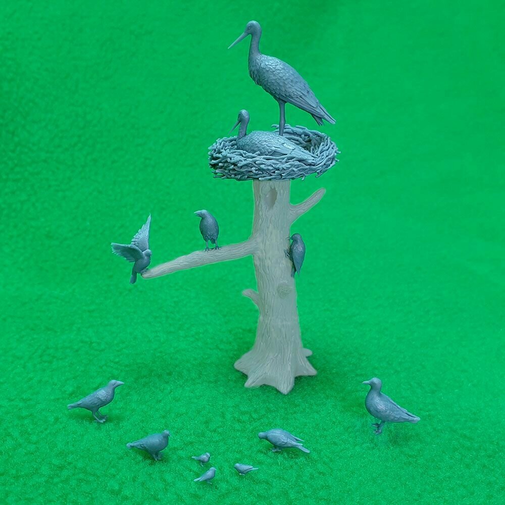 6028 Набор фигурок "Сельские птицы", 13 шт, 1:35, СВ Модель