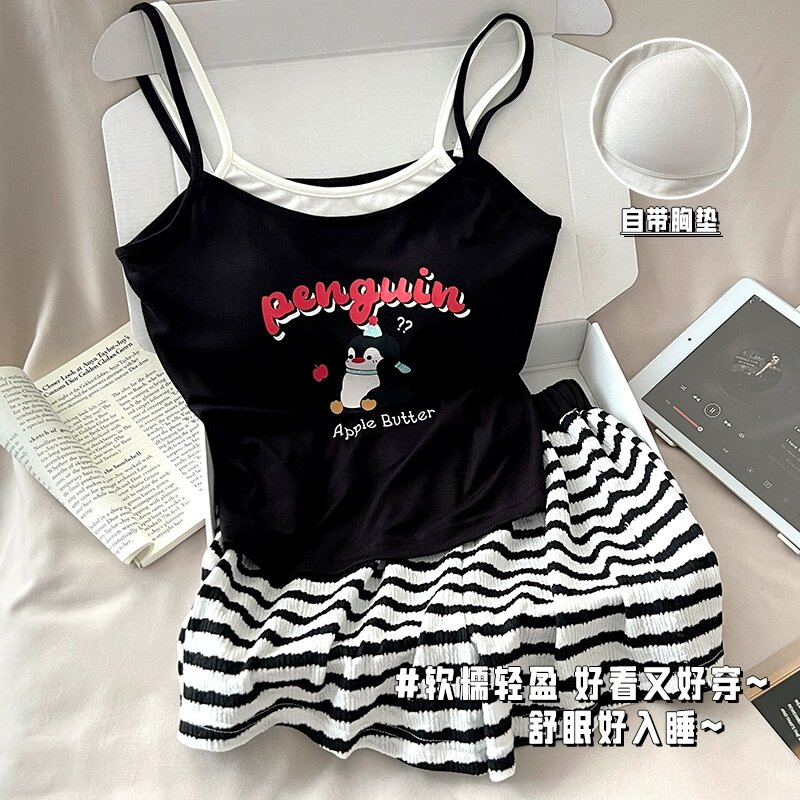 2025 супер популярная пижама с подтяжками и нагрудником, женская новая летняя пижама с изображением сосисок, сексуальная домашняя одежда, которую можно носить летом на улицу